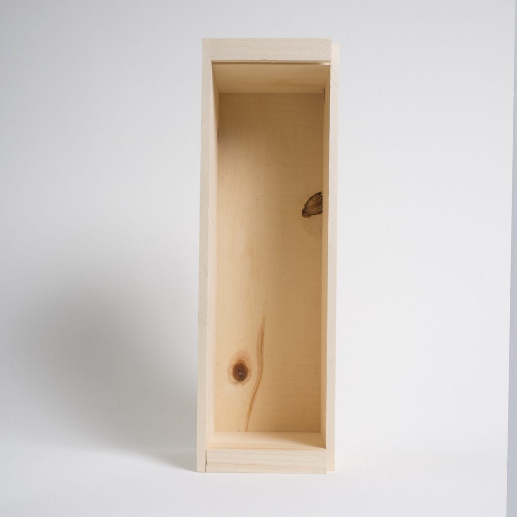 1 Magnum Bottle Pinewood Box (Horizontal Lid) - Golden State Box Factory