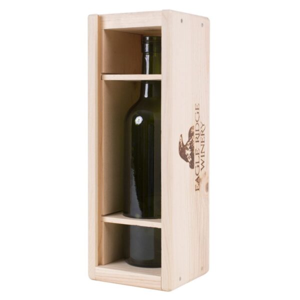 Premium 1 Bottle Pinewood Box (Sliding Lid) - Golden State Box Factory