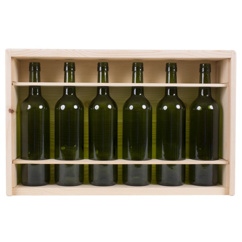 Premium 6 bottles Flat Pinewood Box (Sliding Lid) - Golden State Box ...